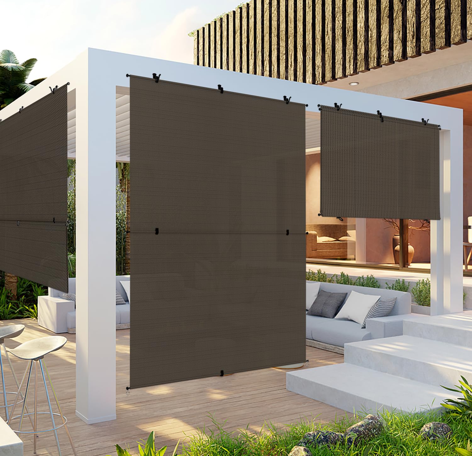 Coarbor 4'W x 6'H Outdoor Foldable Sun Shade Window Shades Blinds for ...