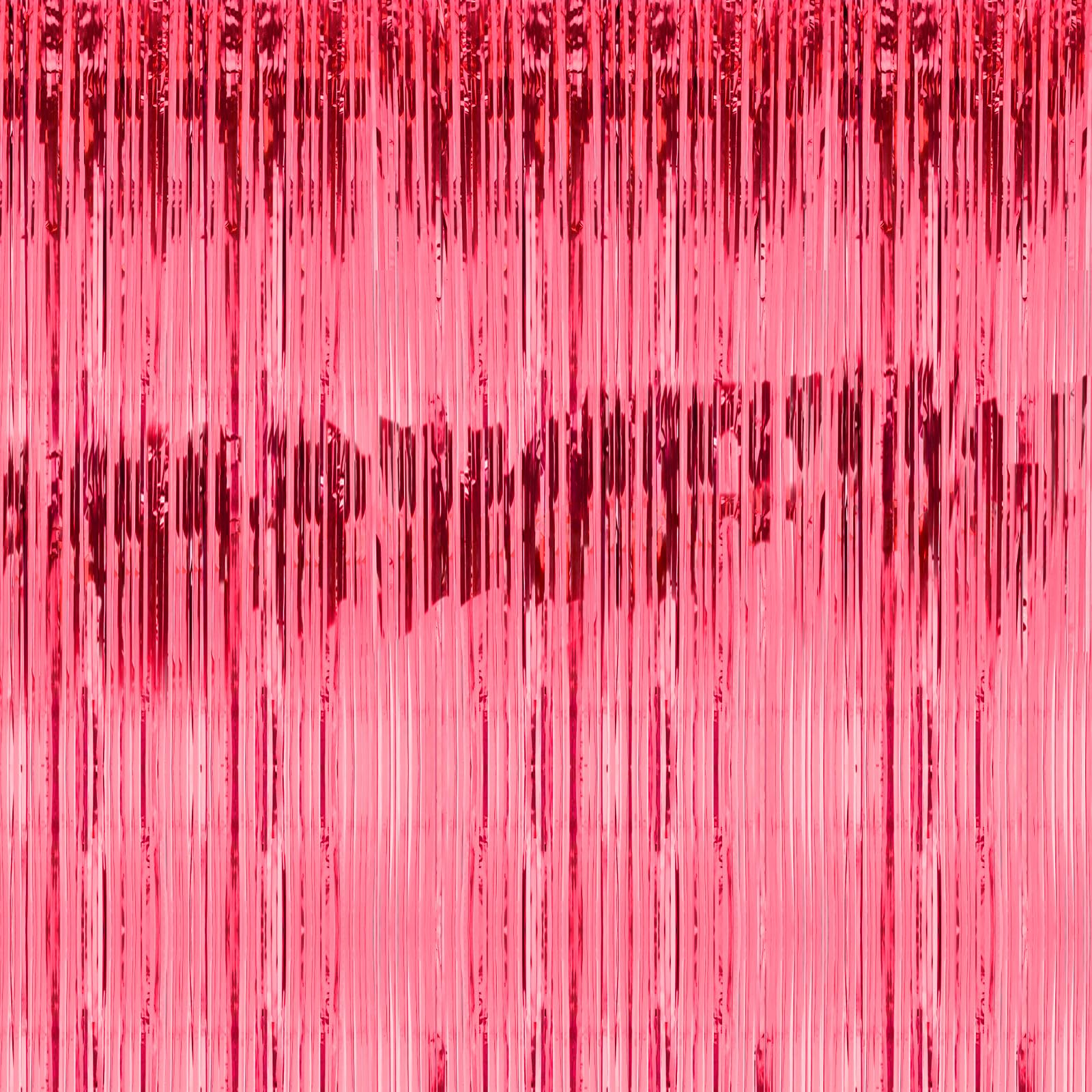 2 Pack 3ft x 8ft Foil Fringe Backdrop Curtain, Metallic Tinsel Foil ...