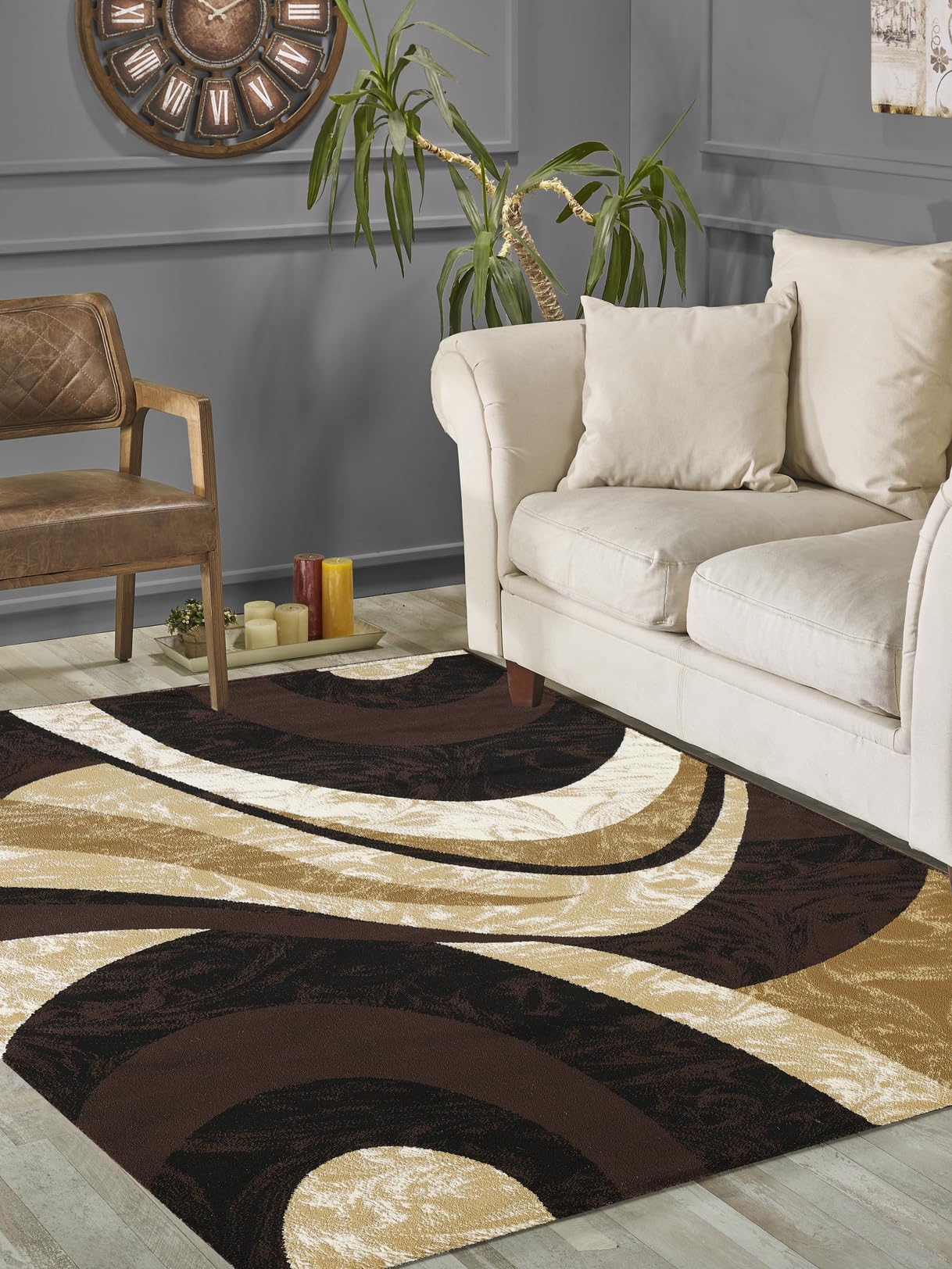 Yafa Home Fashion Modern Contemporary Swirls Design Area Rug, Luxurious ...