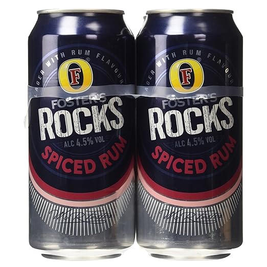 Foster's Rocks Spiced Rum Flavoured Lager Beer Can, 4 x 440ml: Amazon ...