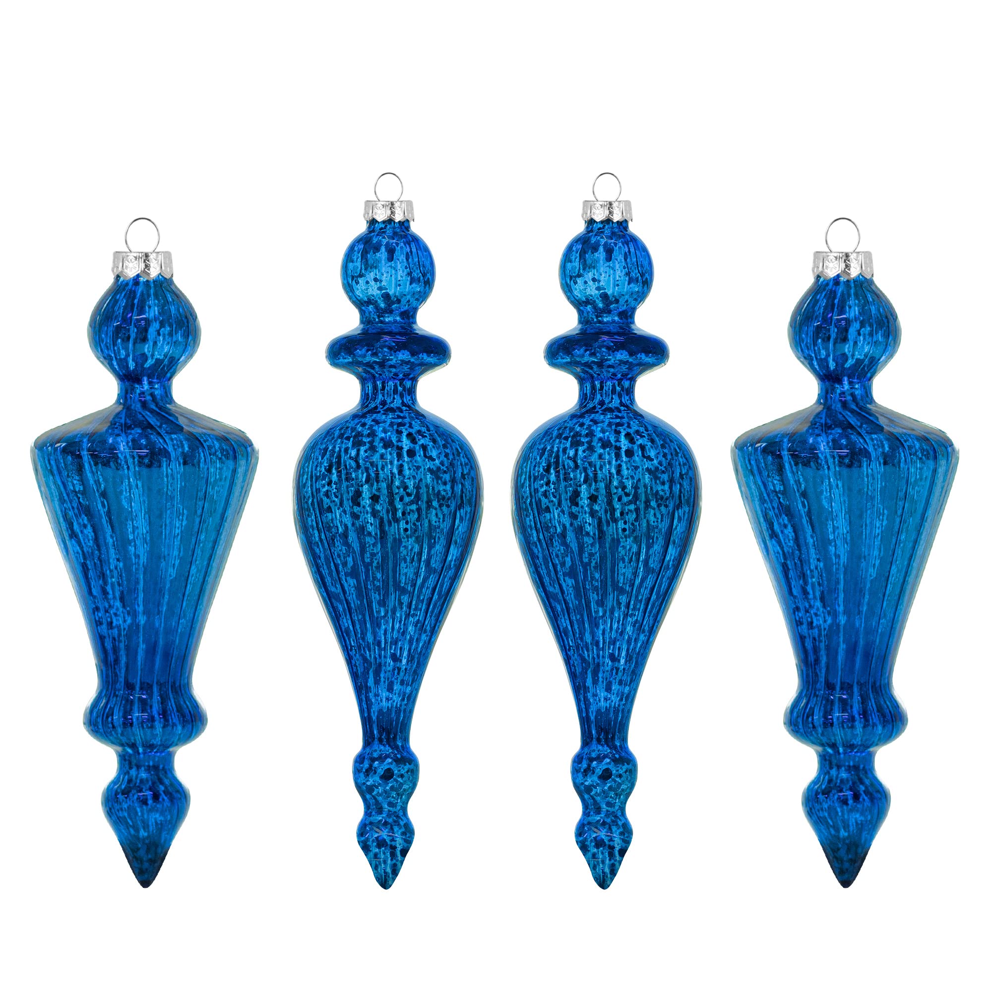 KI Store Mercury Glass Finial Pink Christmas Ornaments Set of 4 Large ...