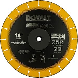 DEWALT DW8500 14-Inch by 1-Inch Diamond Edge Chop Saw Blade : Amazon.ca ...