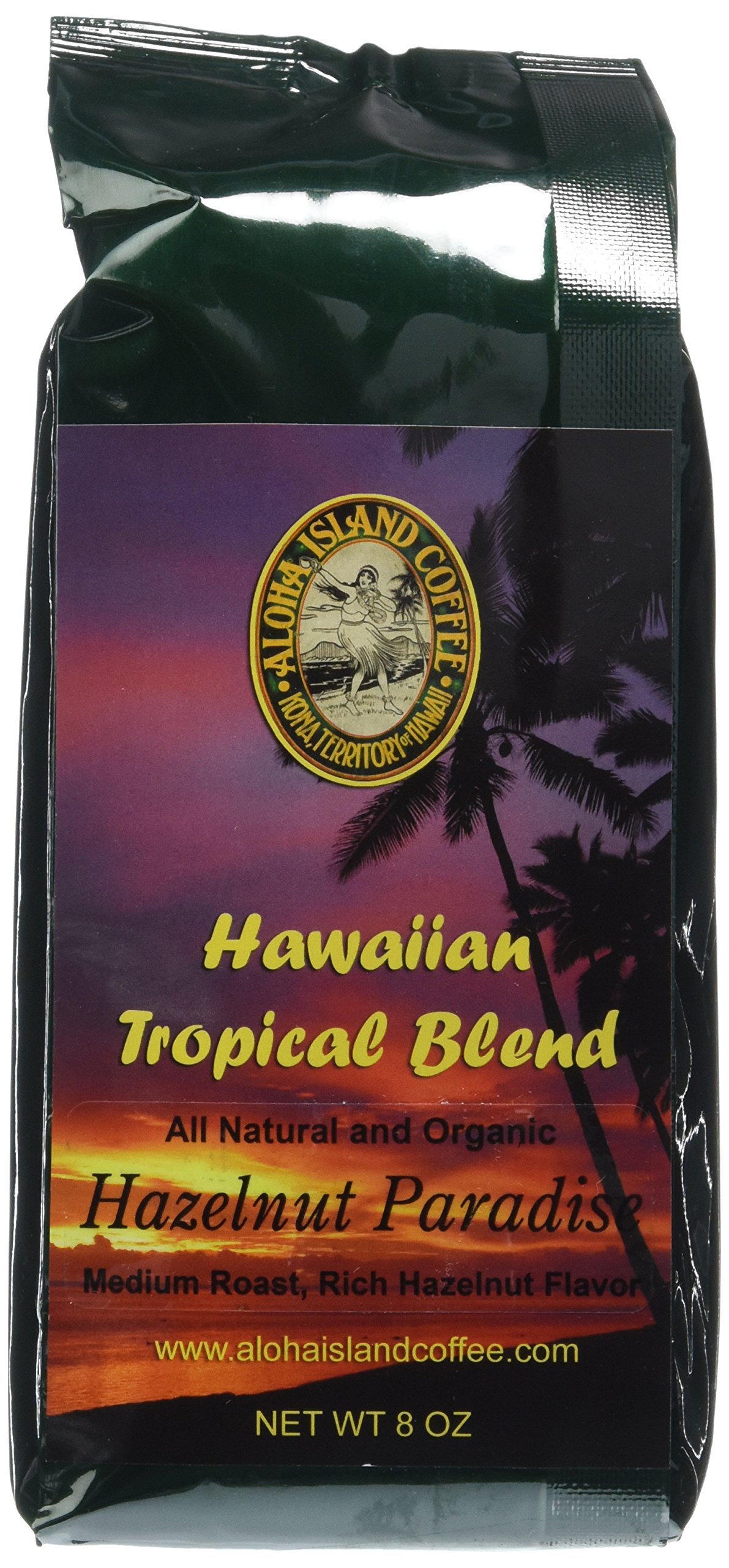 Amazon.com : Chocolate Almond Flavored, Kona Hawaiian Coffee Blend, 8 ...