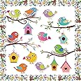 Amazon.com: Whaline 56Pcs Birds Bulletin Board Decoration Boho Birds ...