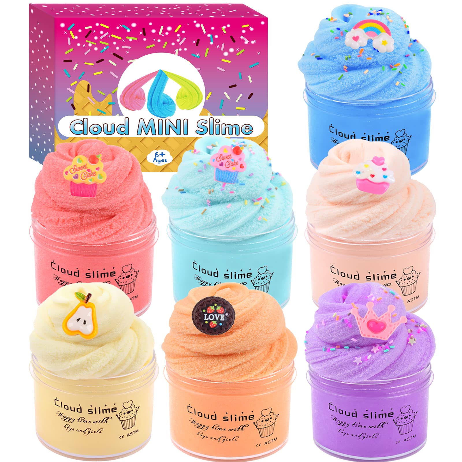 Mua 7 Pack Cloud Slime Kit, Scented Slime Stress Relief Toy for Girls ...