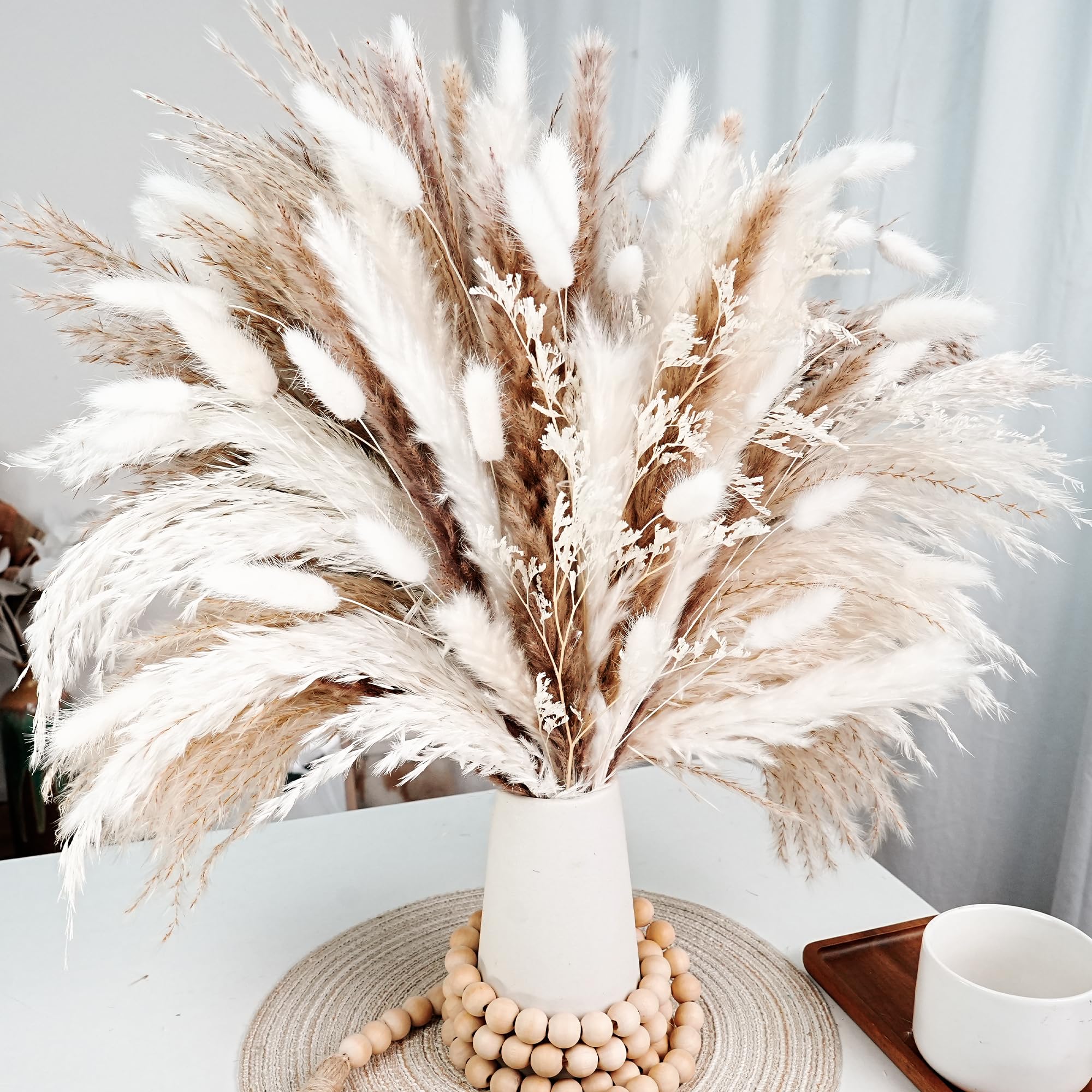 Dried Flower Bouquet - Pampas Grass, Bunny Tails & Preserved Flowers ...
