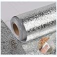 Feisoon Silver Contact Paper Kitchen Backsplash Water/Oil Proof ...