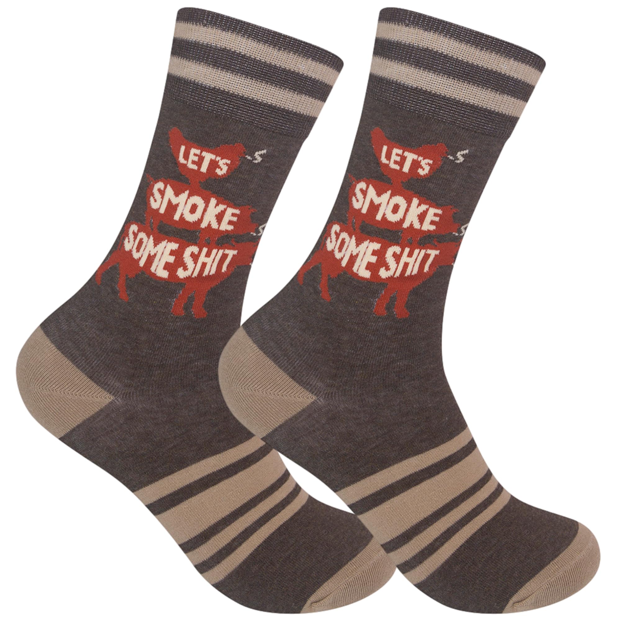FUNATIC Let's Smoke Some Shit Socks | 420 Weed Leaf Stoner Gift with ...