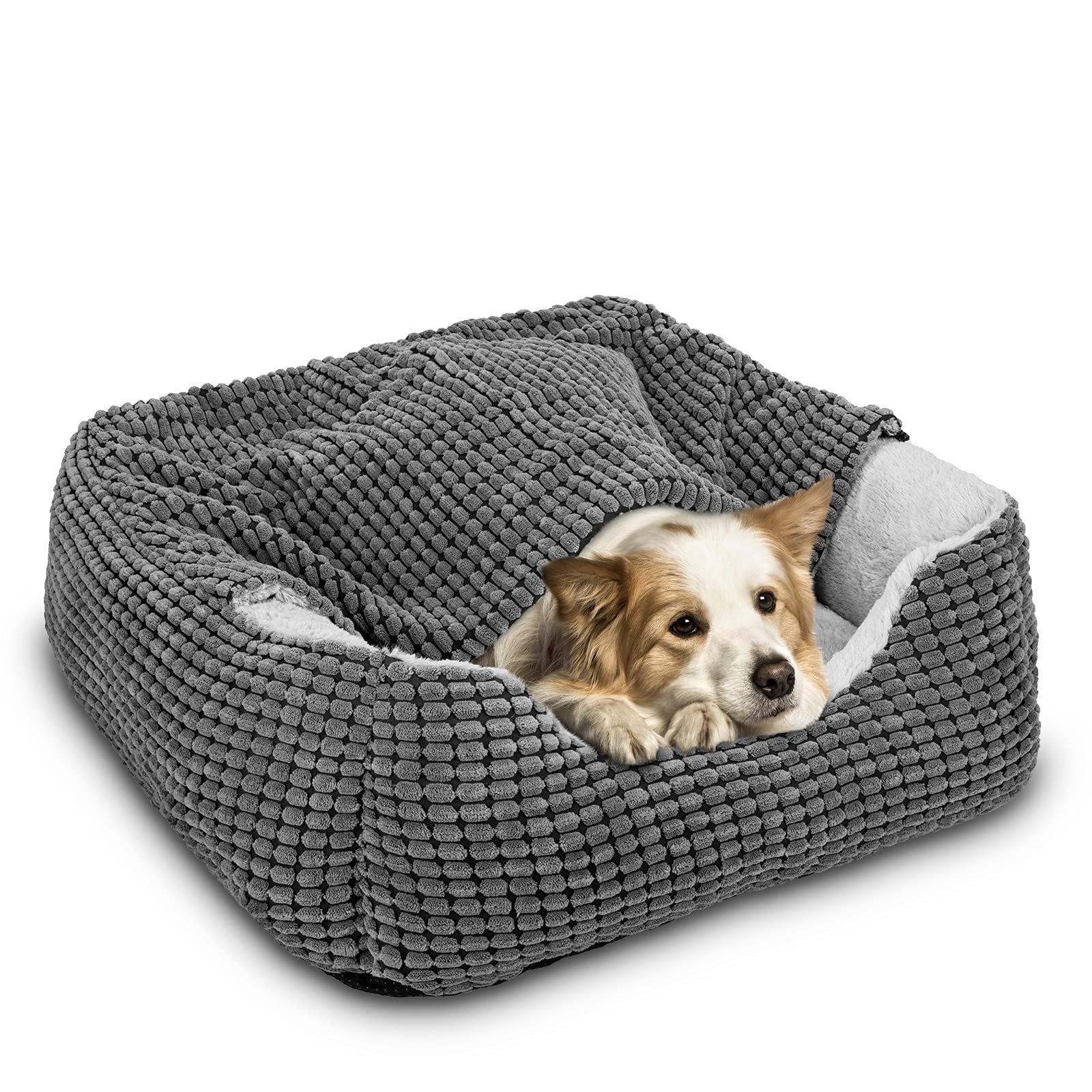 GASUR Dog Beds for Large Medium Small Dogs, Rectangle Cave Hooded ...