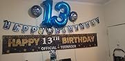 Amazon.com: Ushinemi Happy 13th Birthday Banner, Official Teenager ...
