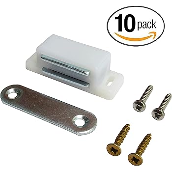 Shutter Hardware 50631-R Box of 10-15lb Single Magnetic Catch White ...