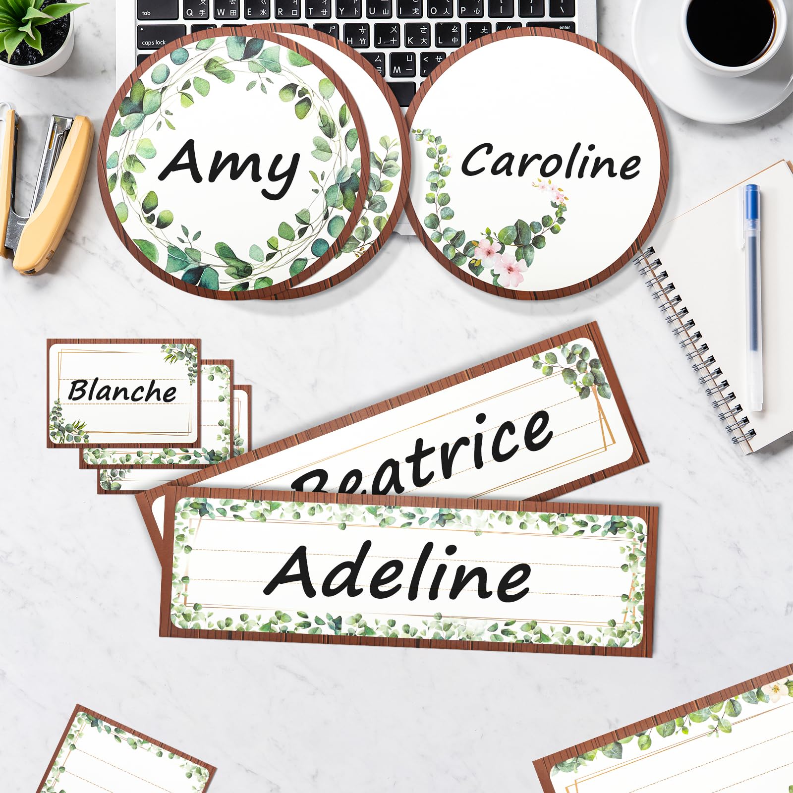 Mua 72 Pcs Name Tags for Classroom, Eucalyptus Desk Name Tags for ...