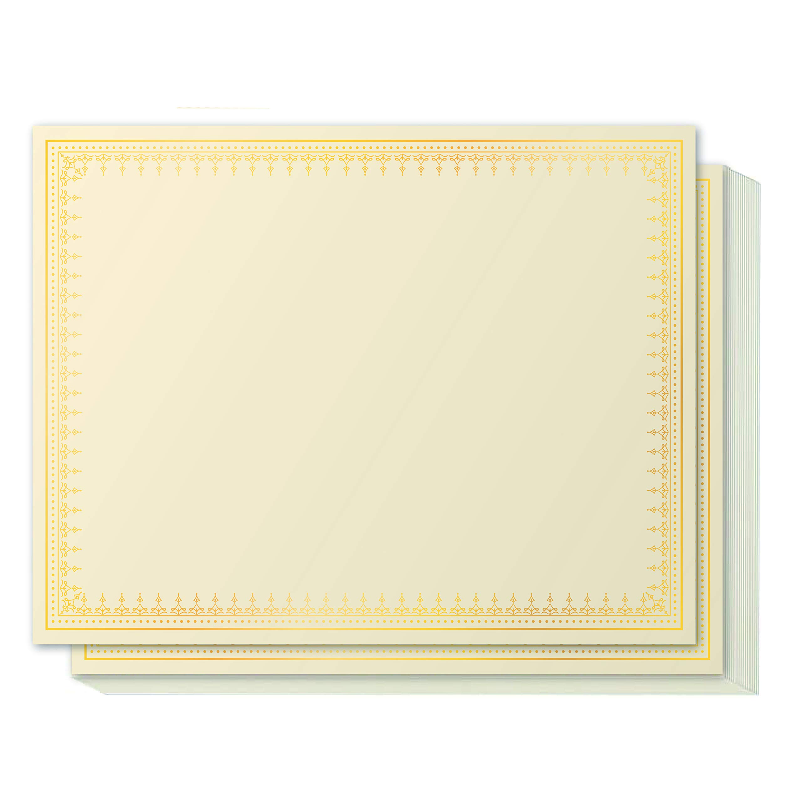 Buy Certificate Paper - 60 Pack Gold Foil Certificate Paper, Award ...
