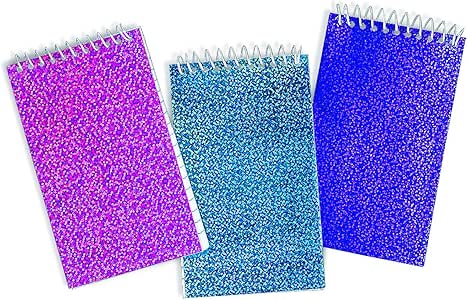 Amazon.com: Fun Express Glitter Spiral Notepads - Package of 2 Dozen ...