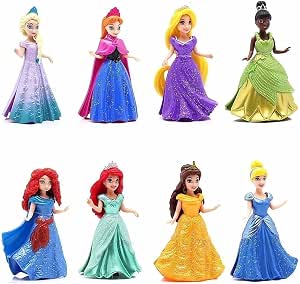 Amazon.com: 8-PC Doll Gift Set: 3.75 Disney Princess, featuring Anna ...