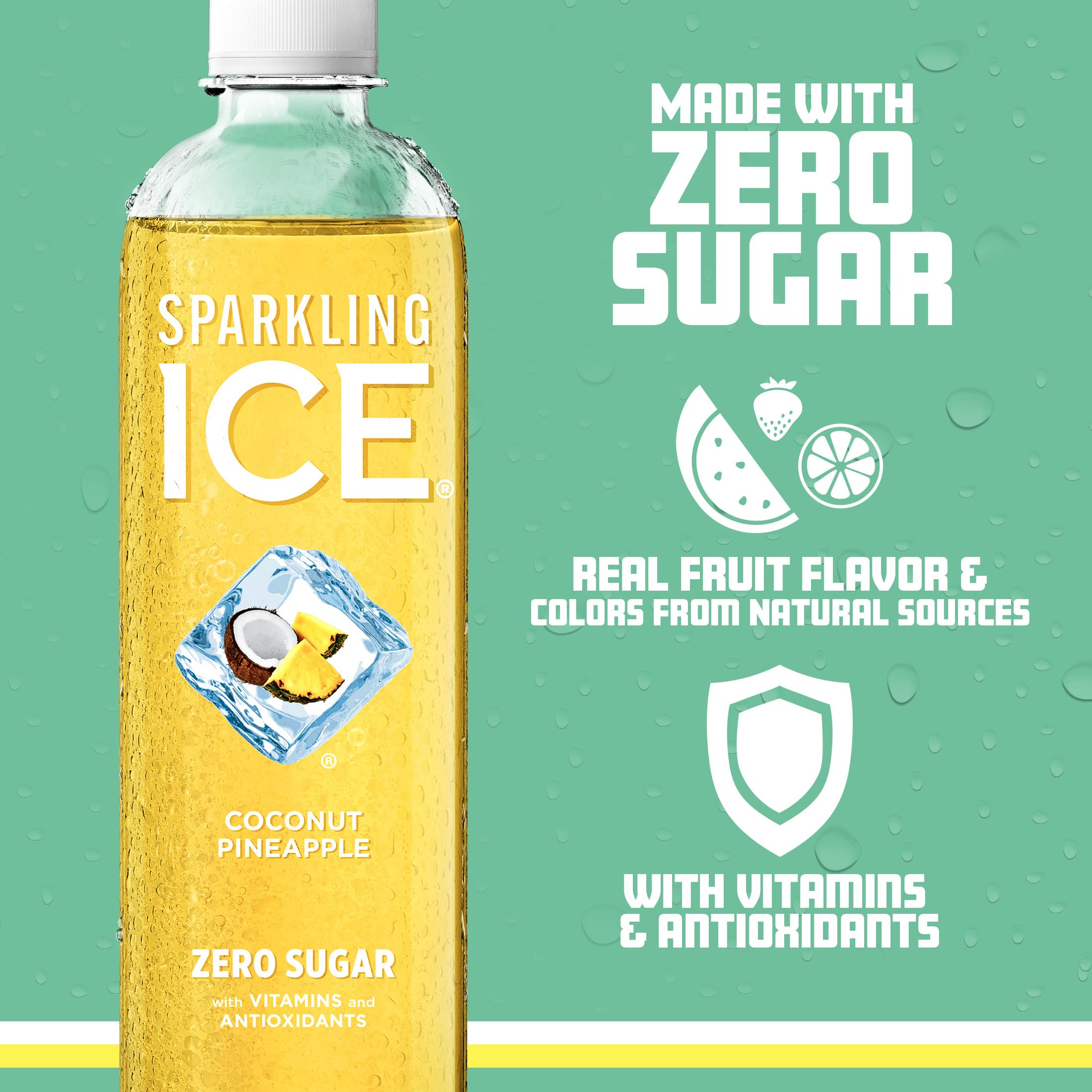 Mua Sparkling Ice, Coconut Pineapple Sparkling Water, Zero Sugar Flavored Water, with Vitamins ...