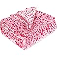 Amazon.com: Pink Fleece Throw Blanket Soft Flannel Leopard Blankets ...