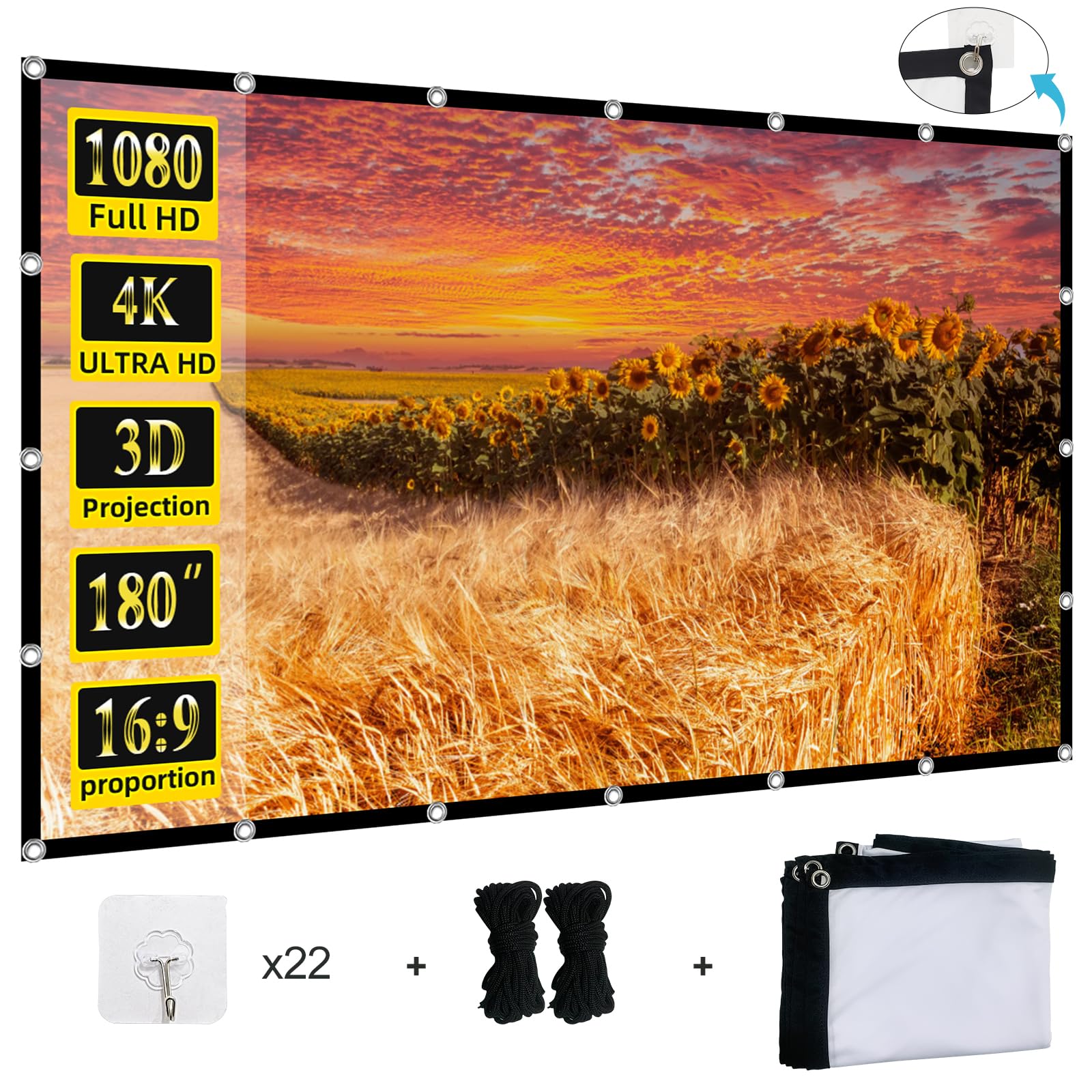 100 Inch Projector Screen , Projector Screen Outdoor 16 Projection Screens
