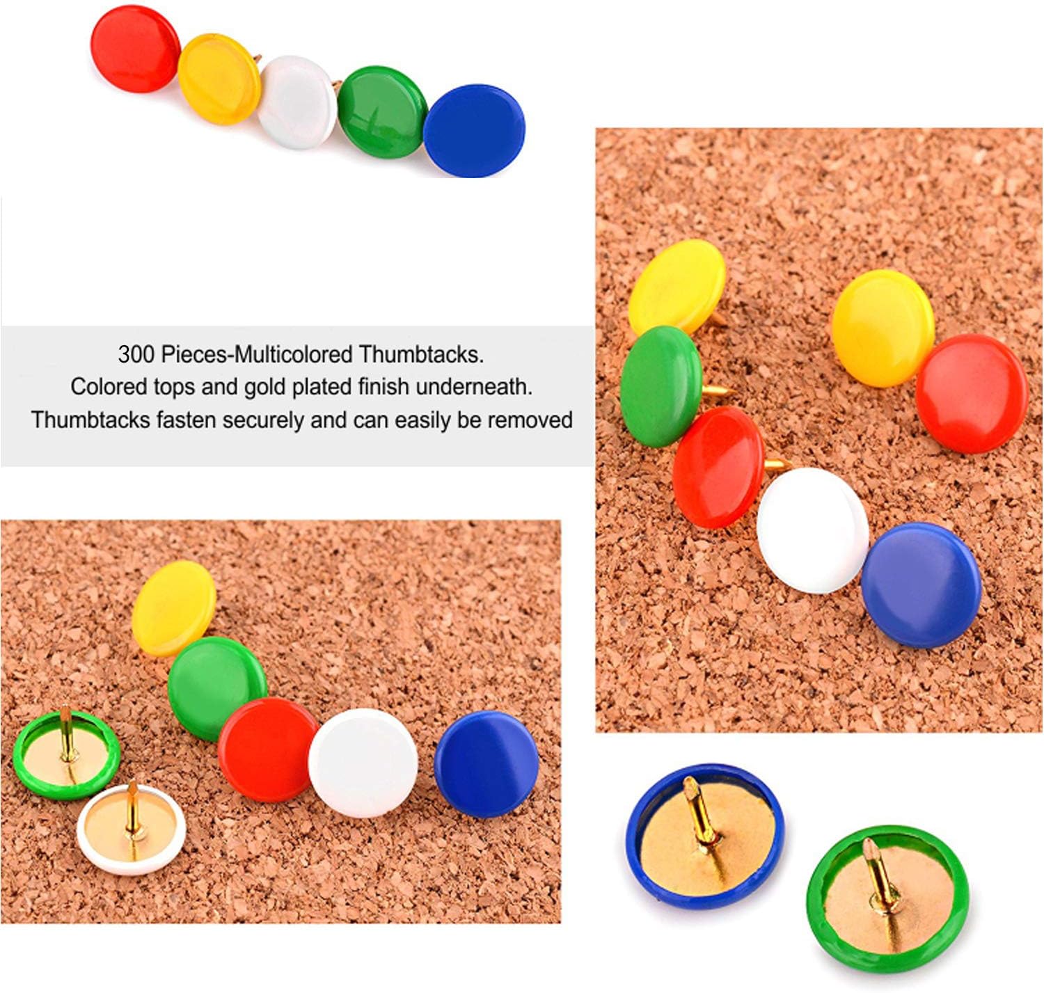 Colorful Decorative Pins 300Pcs Drawing Pins Used for Photo Wall ...