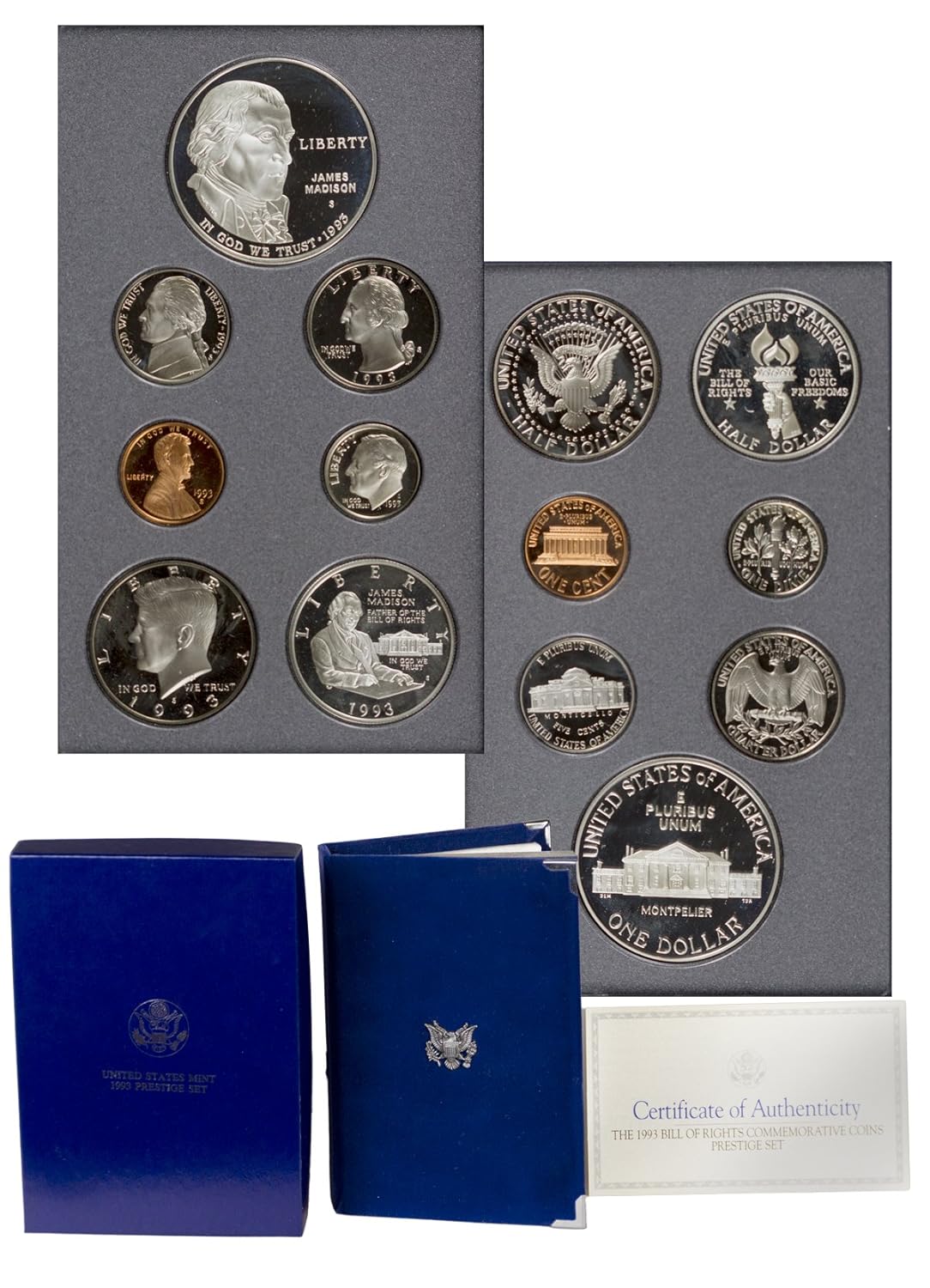 1993 S US Prestige Proof Set 7 Coin set In original packaging from mint ...