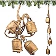 Amazon.com: Christmas Bells - 4 Vintage Cluster Cow Bells on Rope ...