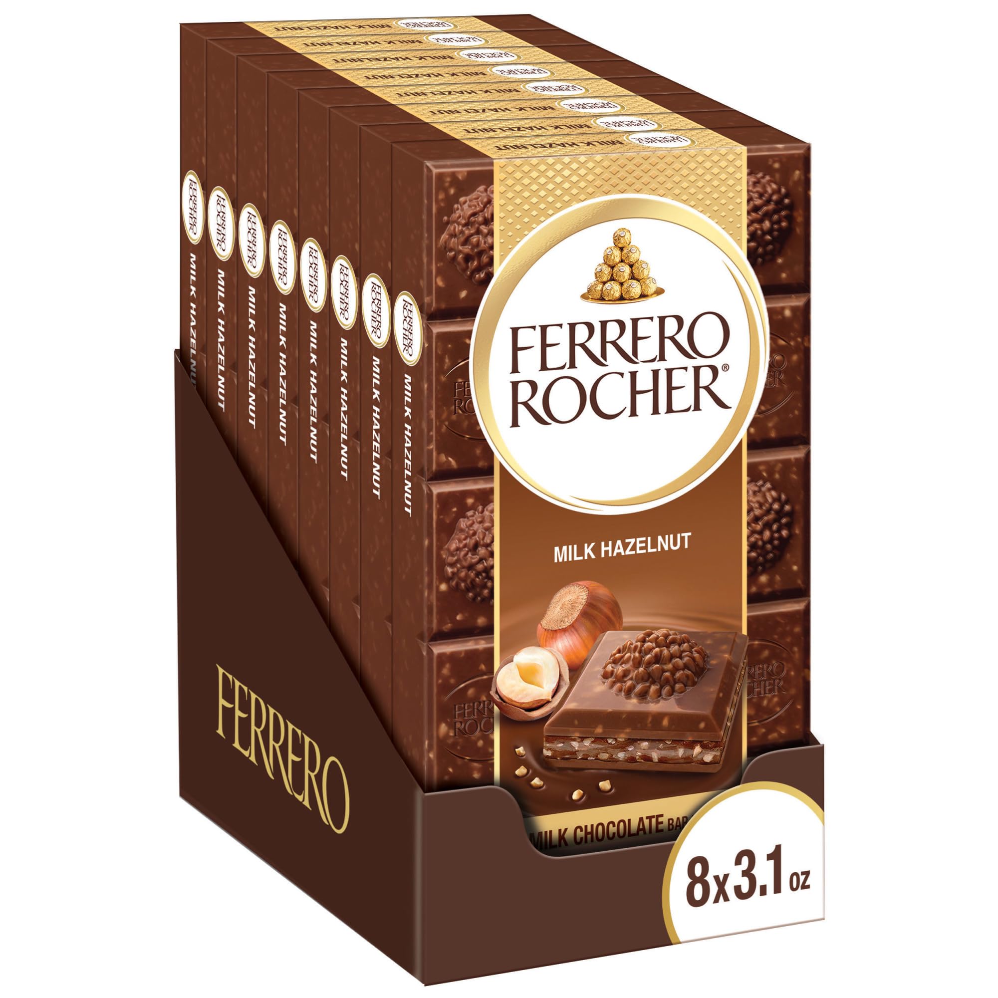 Mua Ferrero Rocher Premium Chocolate Bars, 8 Pack, Chocolate Hazelnut 3 ...