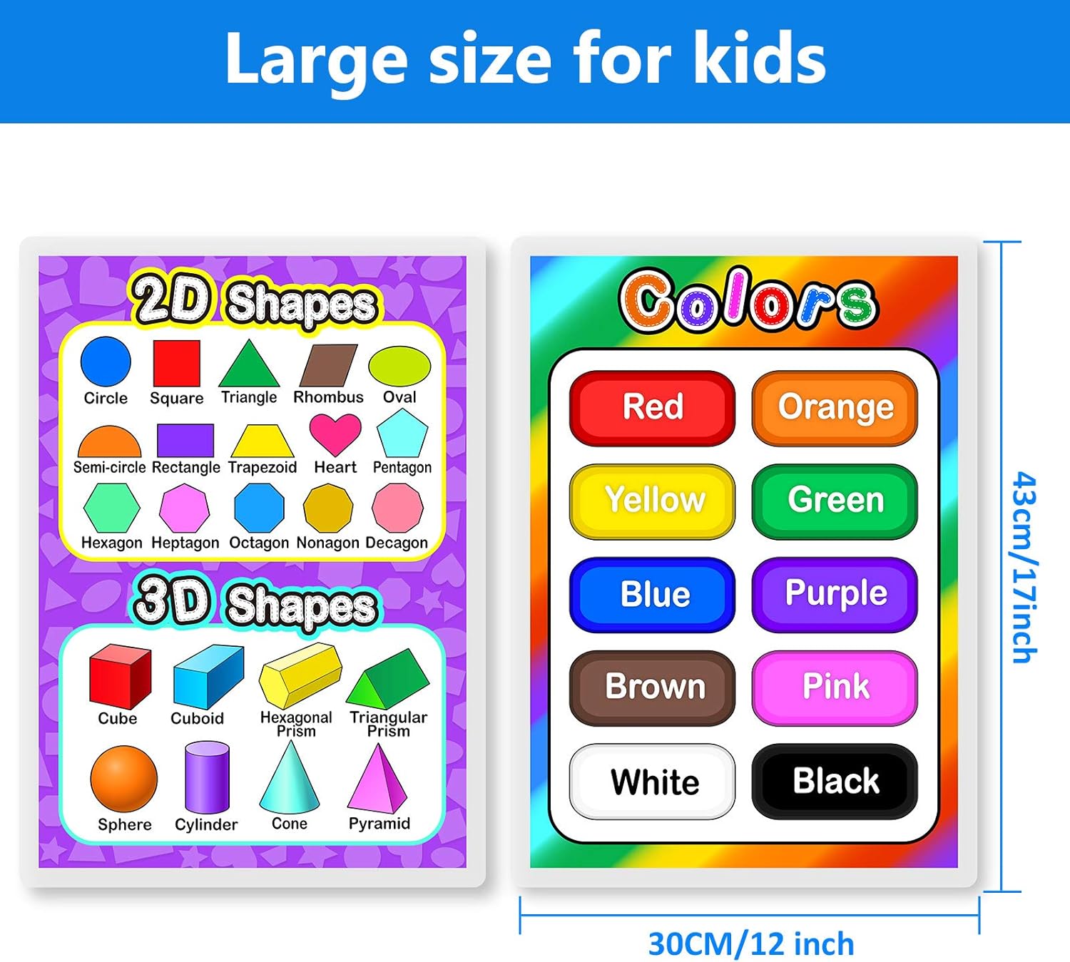 Fully Laminated Preschool Educational Posters for Kids and Toddlers ...