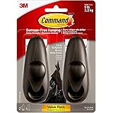 Command Large Metal Hook, Brushed Nickel, Indoor Use, 1-Hook, 2-Strips ...