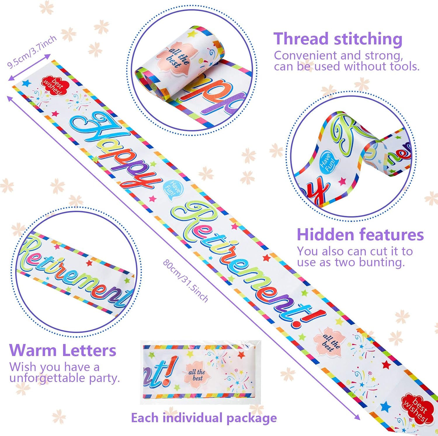 Happy Retirement Decorations Set, Includes 12 Inches Retirement Latex ...