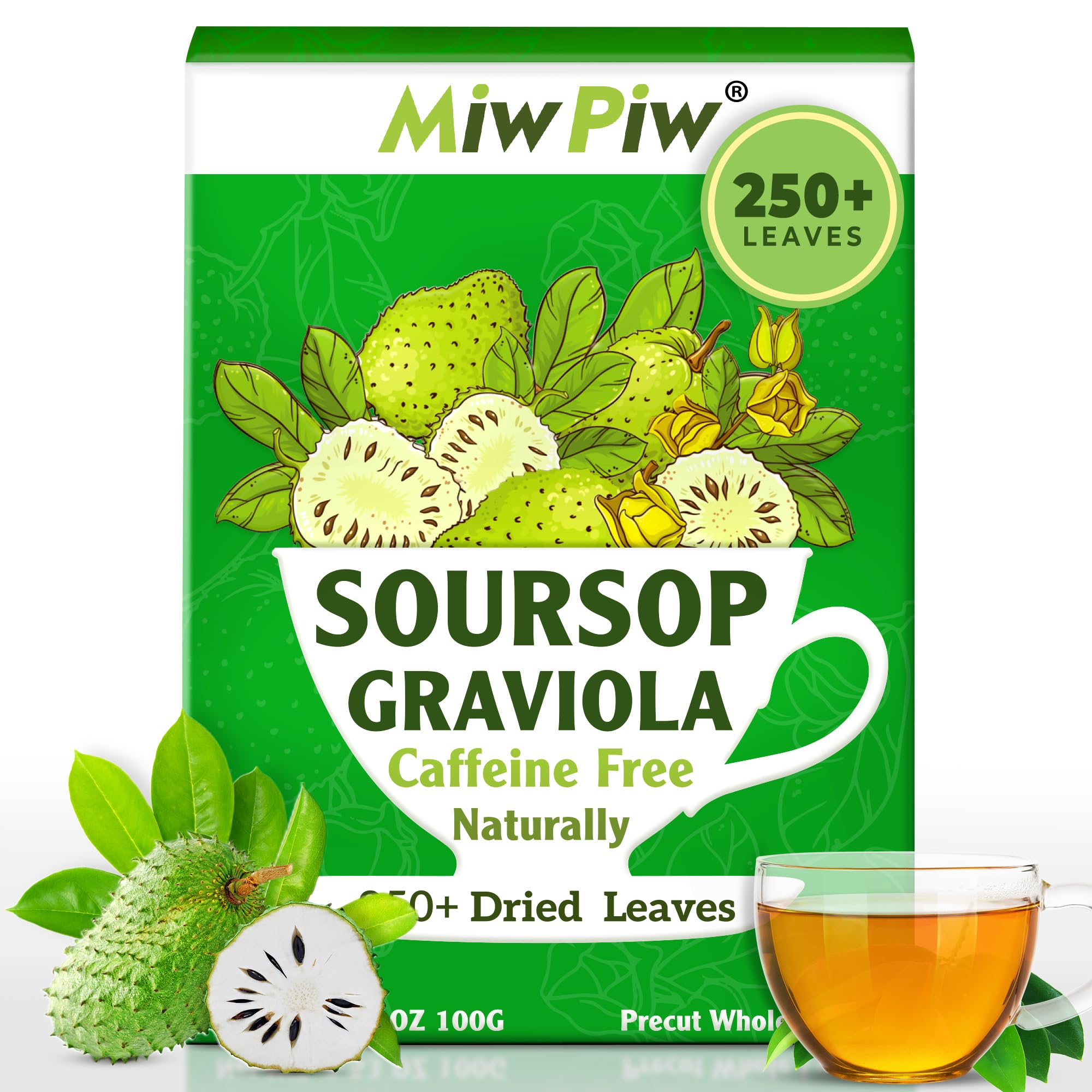 Soursop Graviola Dried Leaves Tea, 250+ Guanabana Leaves, No Gluten ...