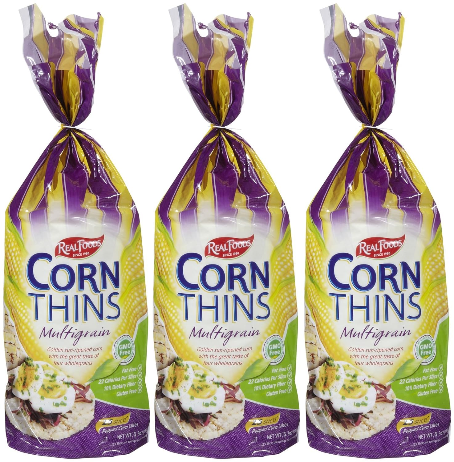 Amazon.com: Real Foods Organic Corn Thins - Multigrain - 5.3 oz - 3 pk