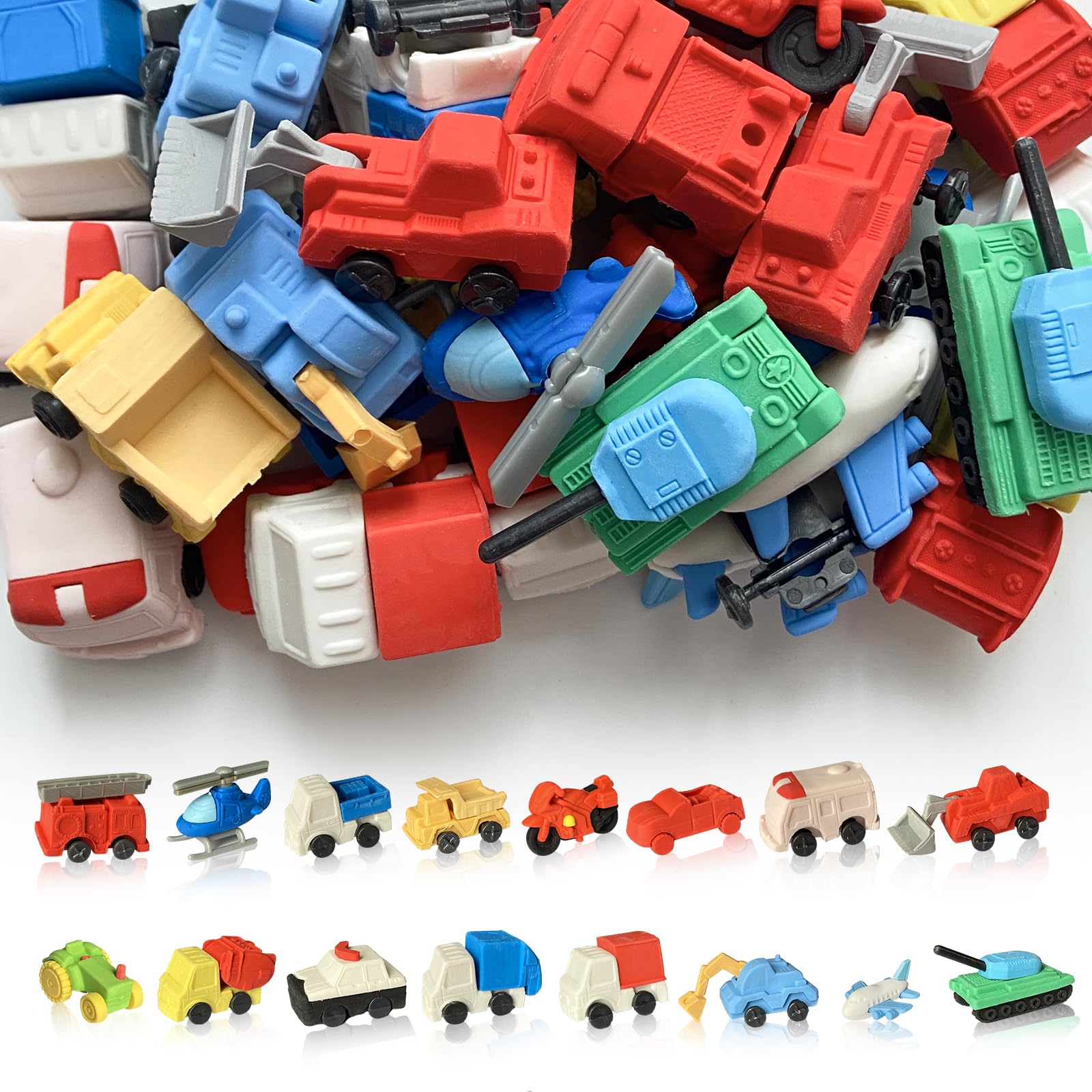 Kaemi 32 Pcs Car Erasers Desk Pets for Kids Classroom Prizes Fun Cool ...