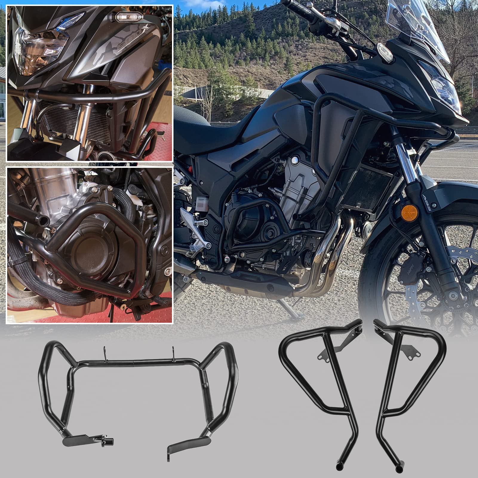 Mua TAZGANTAX Motorcycle Upper Lower Engine Guard Crash Bar Compatible ...