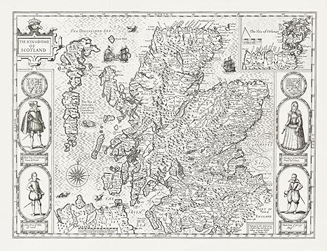 An old Map of SCOTLAND, KINGDOM OF in 1610, by John Speed - Uncoloured ...