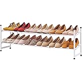 Amazon.com: 2-Tier Small Shoe Rack Organizer for Closet, White ...
