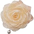 Amazon.com: 8.5 CM Foam Chiffon Flower Brooch Pin By NhanDo Handmade ...