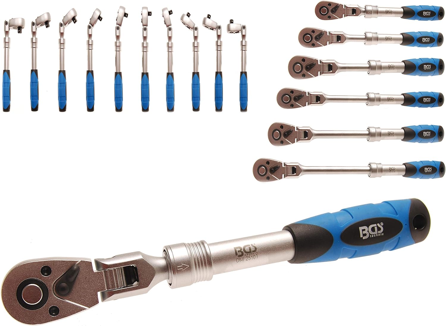 BGS Extendable Ratchet, Angled, 12.5 (1/2), 345 - 495 mm 25107: Amazon ...