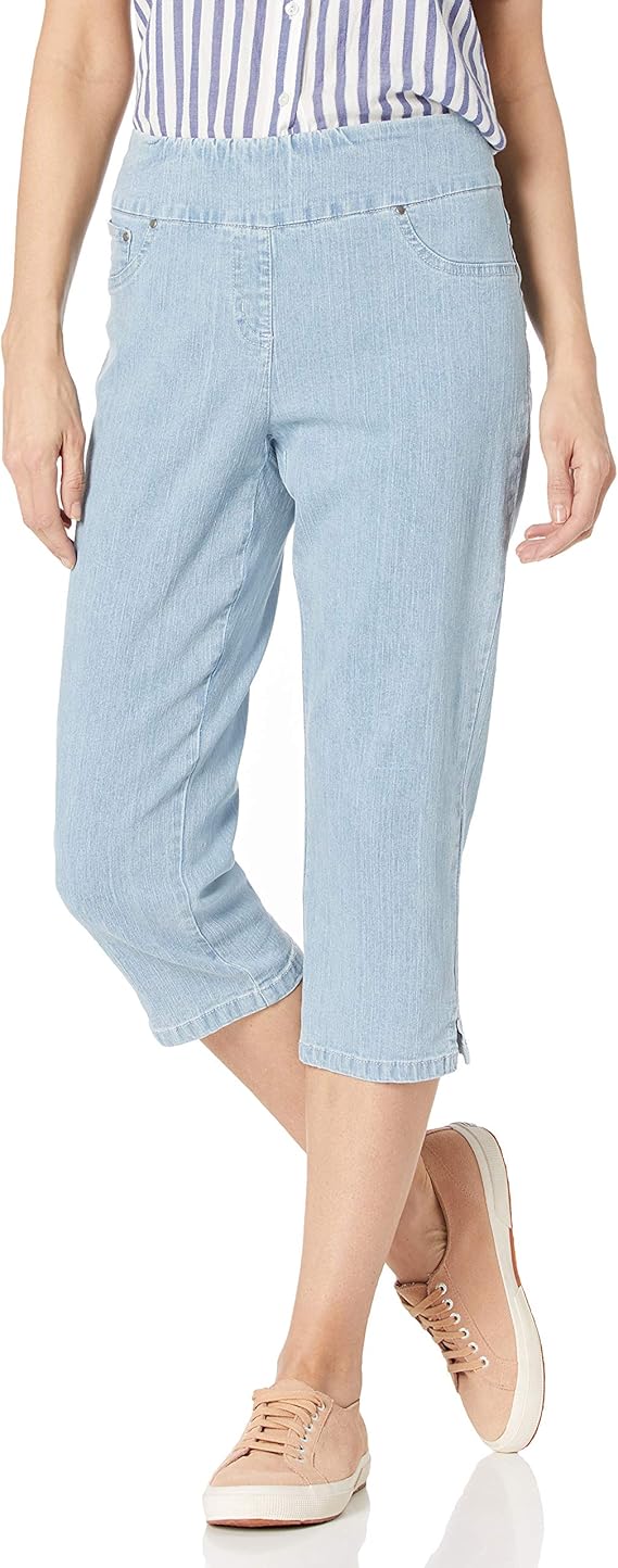 Ruby Rd. Women's Plus Size Pull-on Extra Stretch Denim Cropped Capri at ...