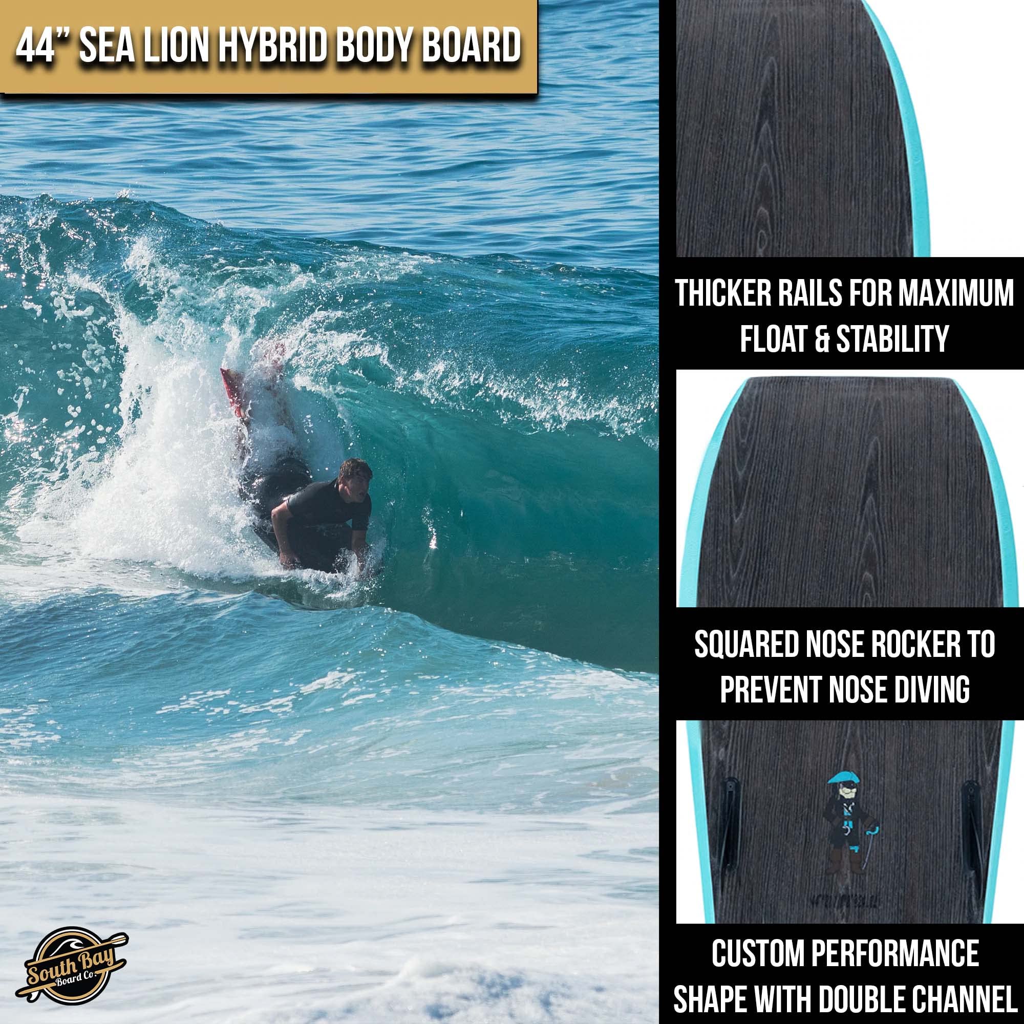 Mua South Bay Board Co. - 44” Sea Lion Hybrid Bodyboard with Future Fins- Best Hybrid Body Board ...
