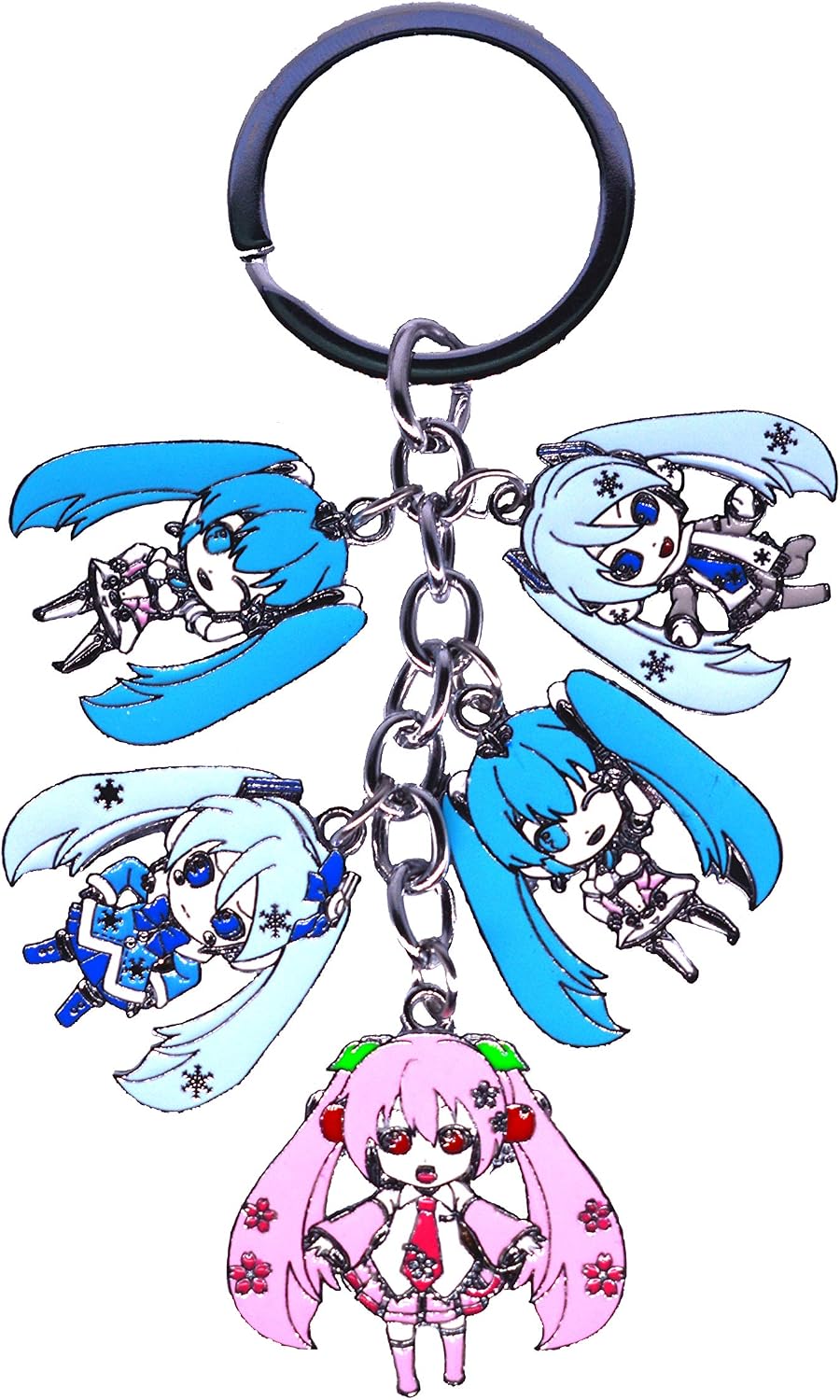 Vocaloid keyring with 5 Hatsune Miku Chibi figures – BigaMart