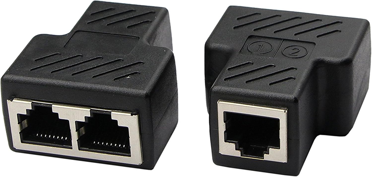 RJ45 Network Splitter Adapter - zdyCGTime 1 RJ45 Female: Amazon.co.uk ...
