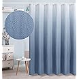 Amazon.com: Gibelle Ombre Blue Shower Curtain for Bathroom, 3D Embossed Textured Fabric Shower ...