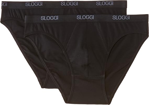 Sloggi Men Basic Mini Briefs - Pack of 2- Multi-stretch soft Cotton Fabric Boxers - Everyday ...