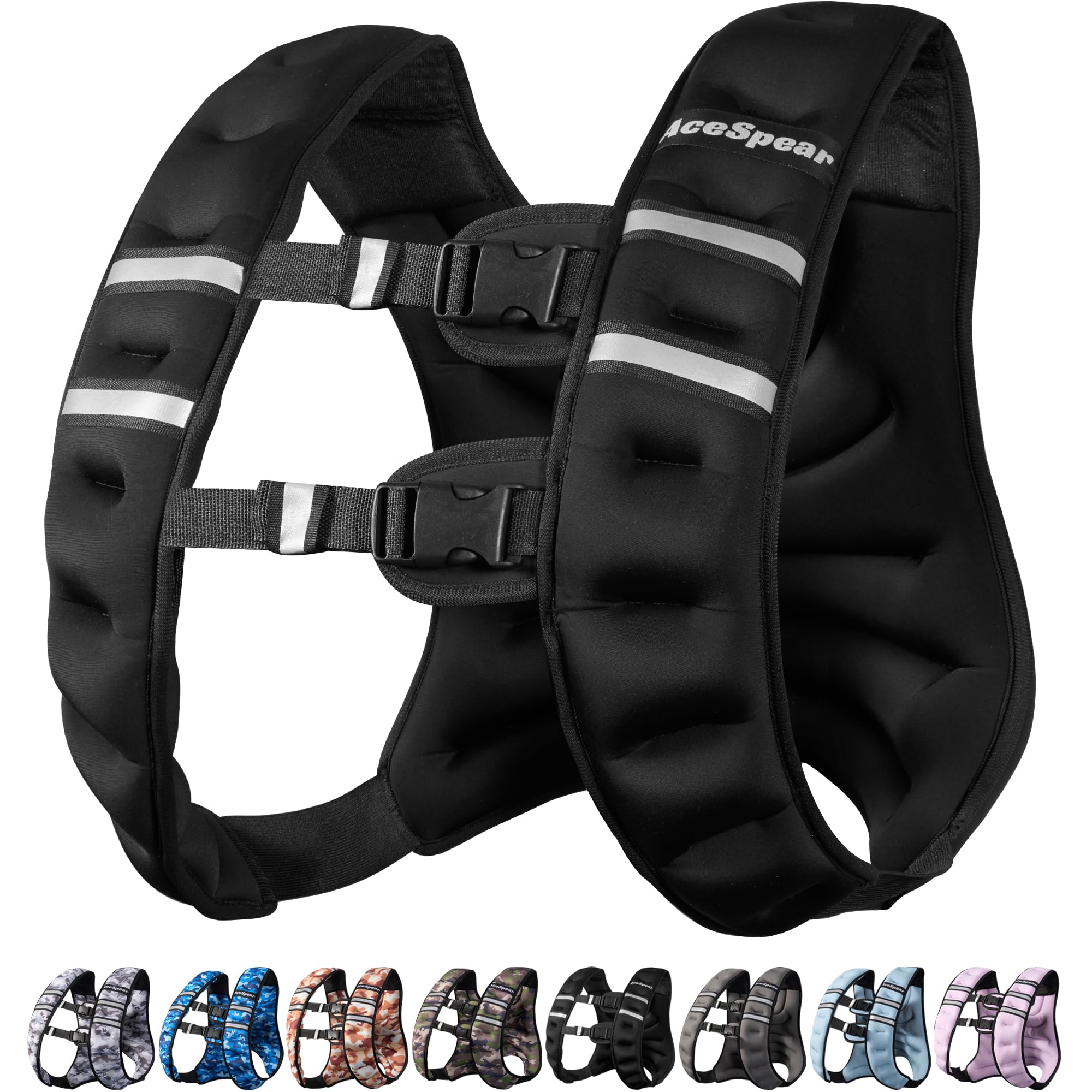 AceSpear Weighted Vest for Men Women 10lbs/14lbs/18lbs/24lbs Body ...