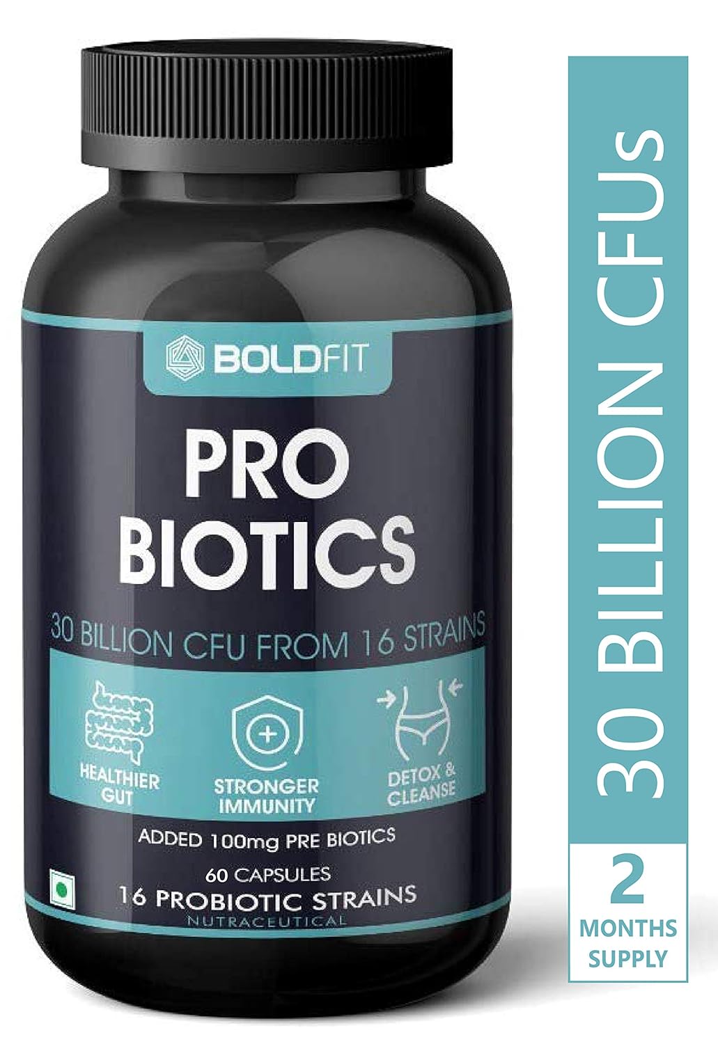 Buy Boldfit Probiotics Supplement 30 Billion CFU for men and women, 16 ...