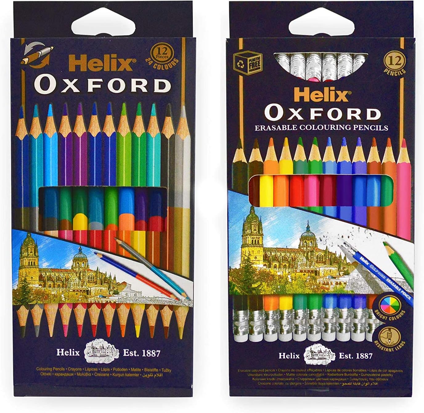 Helix Oxford Duo Colouring Pencils + Oxford Erasable Colouring Pencils ...