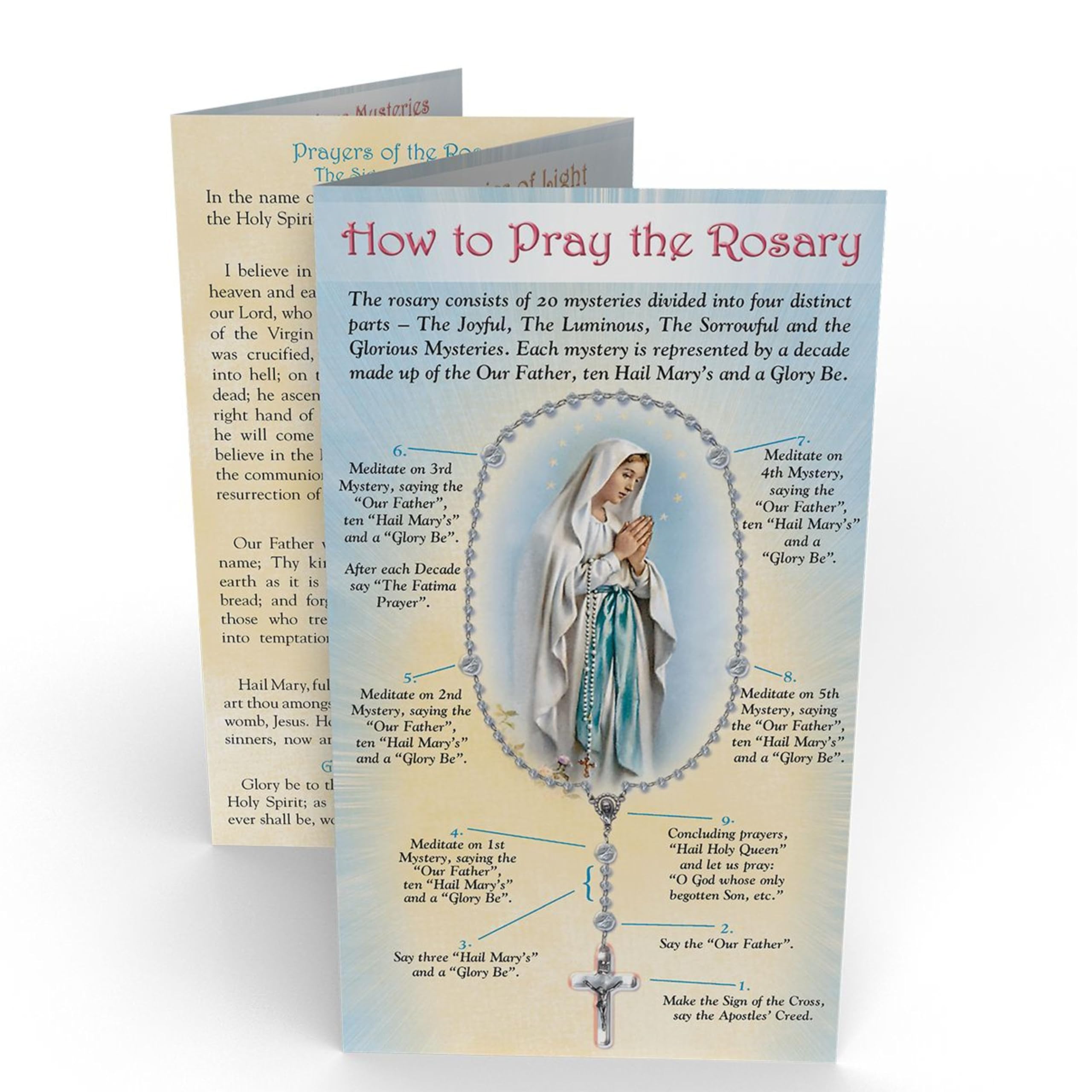 How To Pray The Rosary Instruction Guide – Glossy Guide With Joyful ...