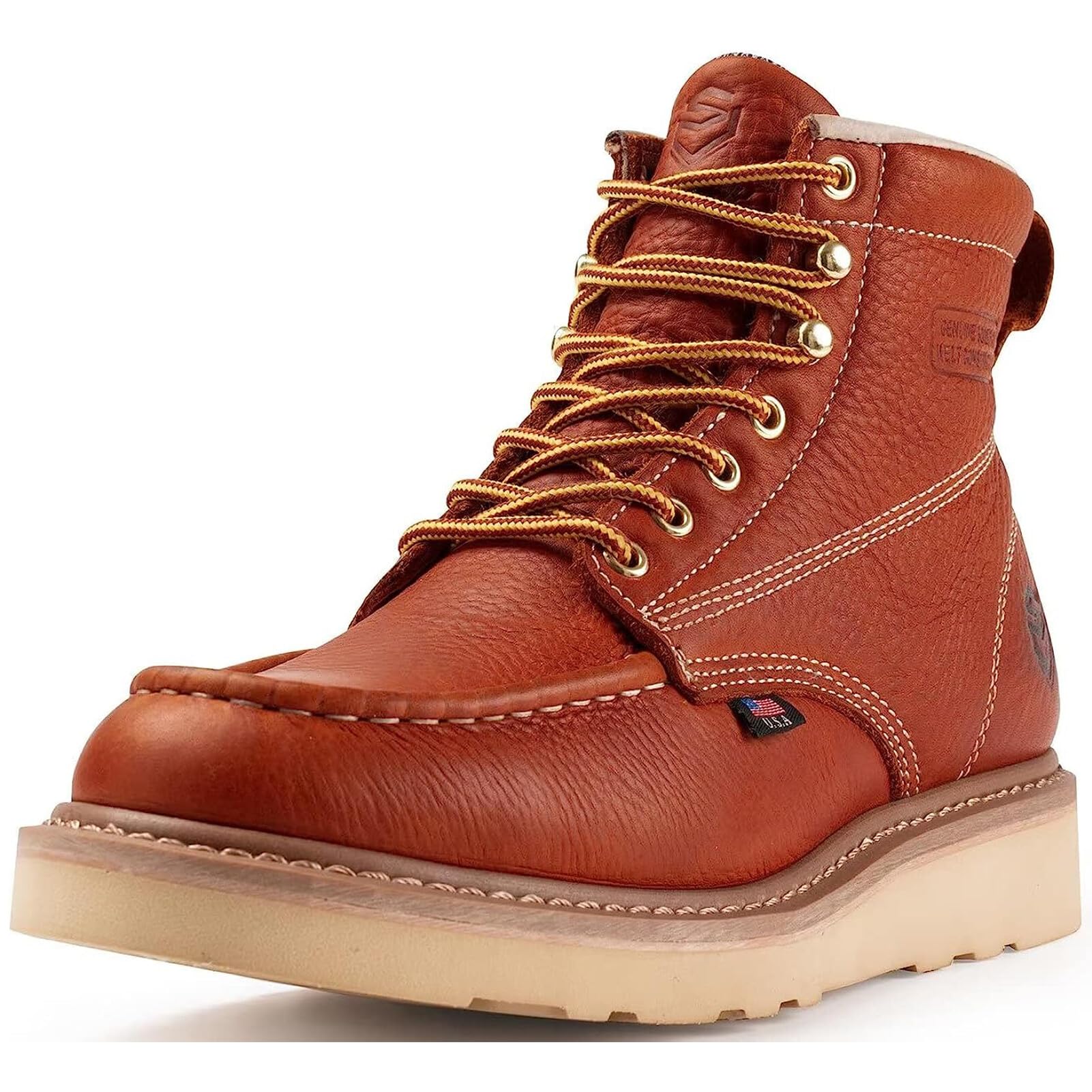 SUREWAY 6 in Mens Soft/Steel Toe Work Boots for Men-Full Grain Leather ...