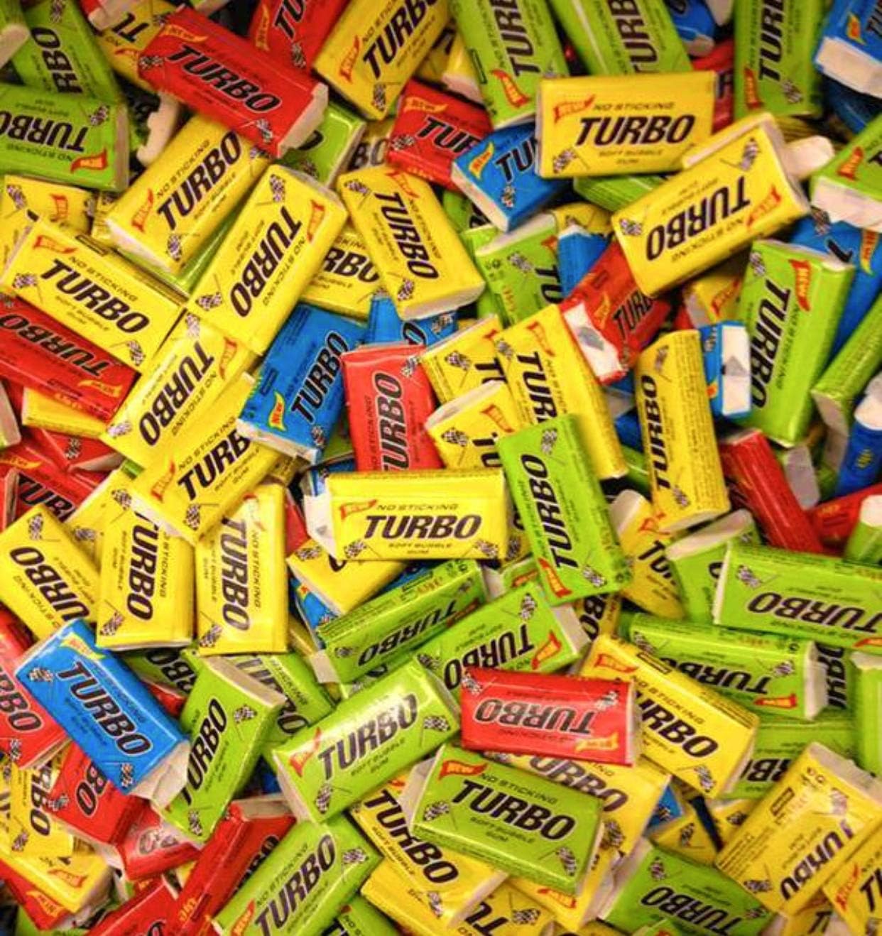 Turbo Soft Bubble Chewing Gum – Full Box of 100 Pieces of Soft Chewing ...