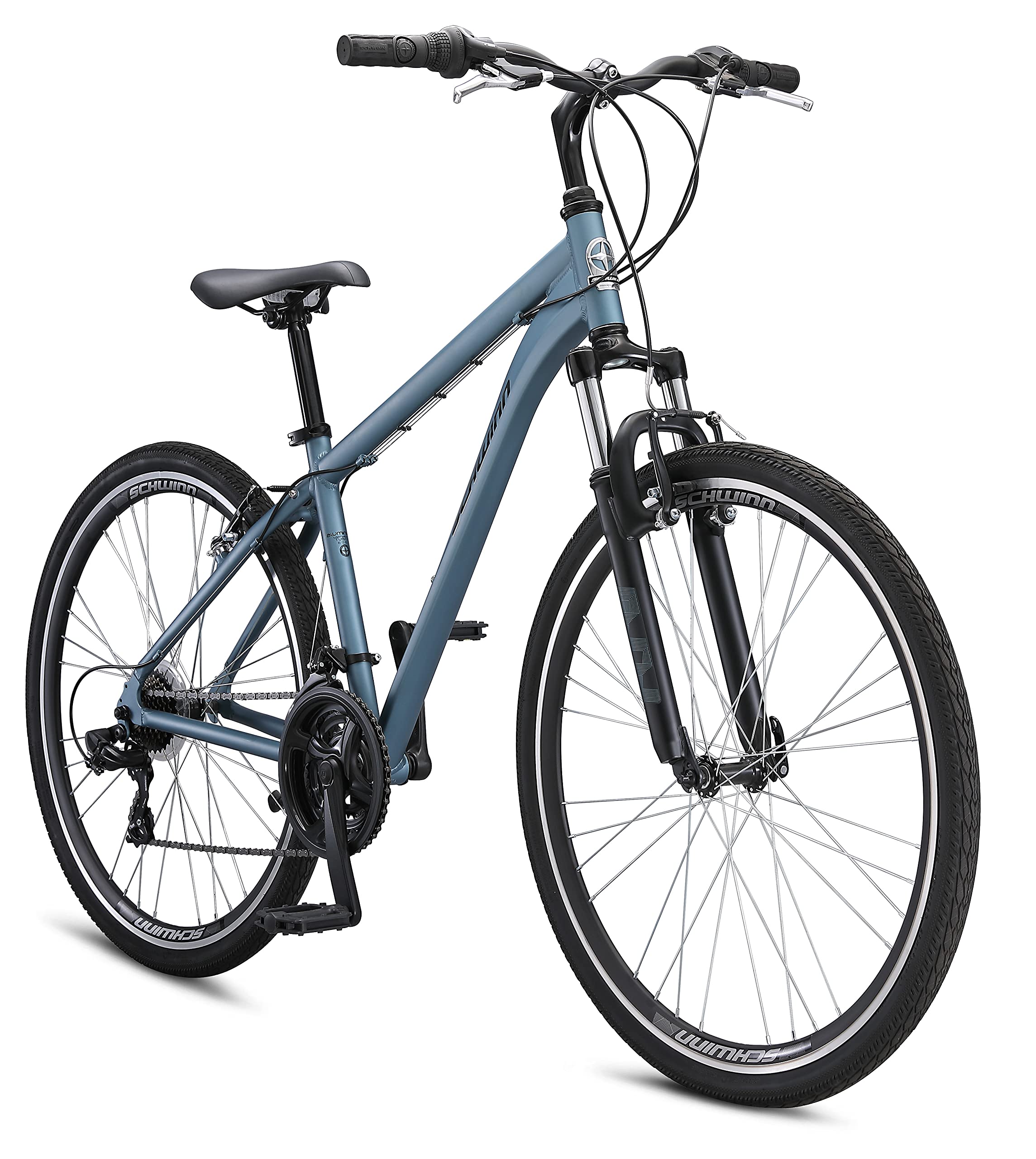Schwinn Network 1 Hybrid Bike, 700c Mens and Womens Bike, 21-Speed ...
